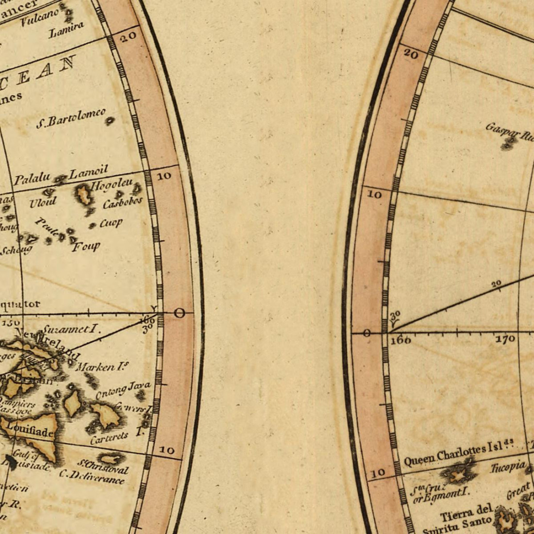 Cuadro Mapa Del Mundo Antiguo Con Dos Hemisferios Y Detalles ...